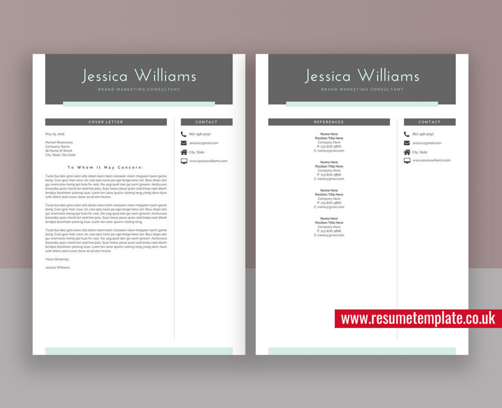 Professional and Modern Resume Template with Matching Cover Letter and ...