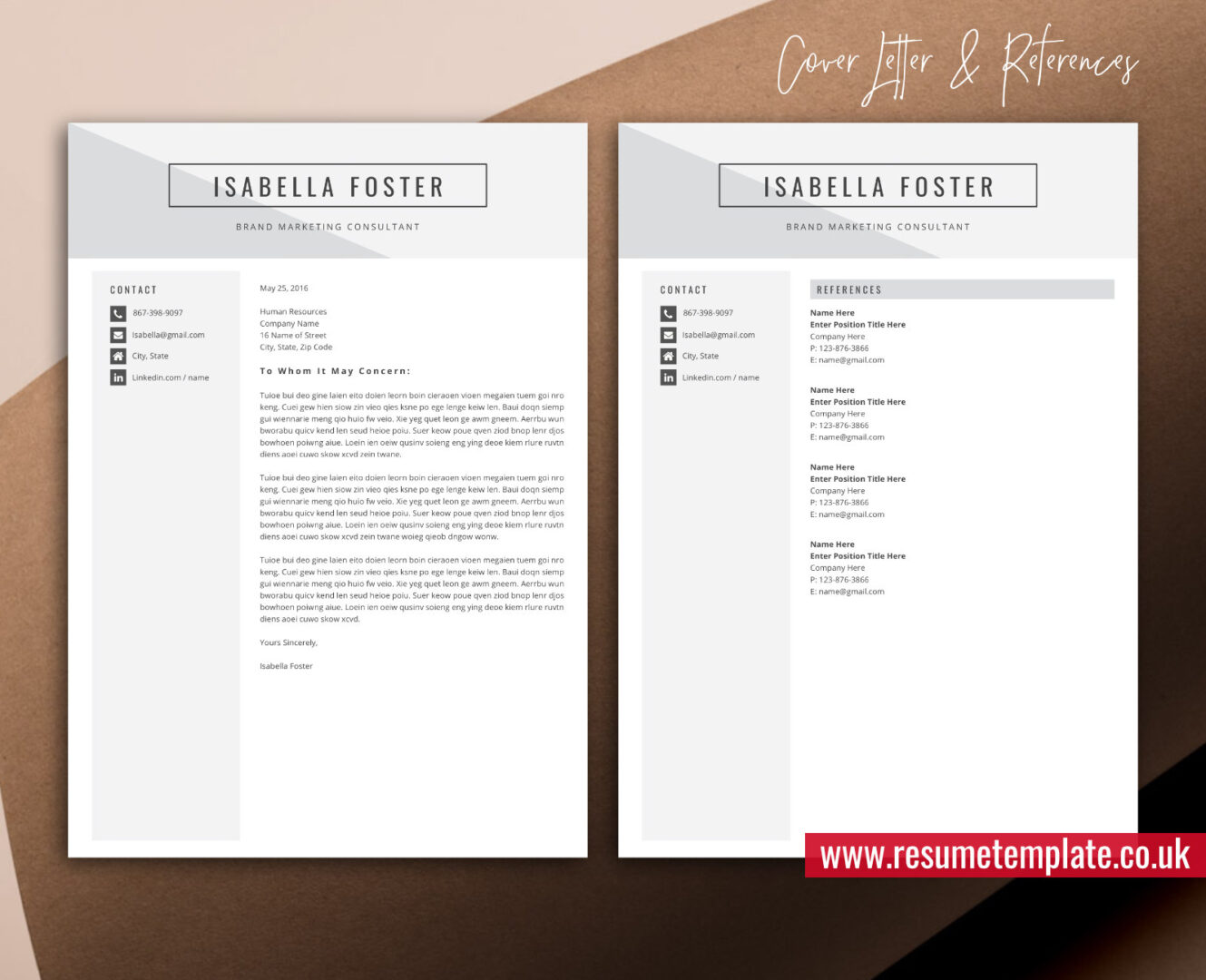 Modern CV Template Word, 1-3 Page Resume, Professional and Teacher ...
