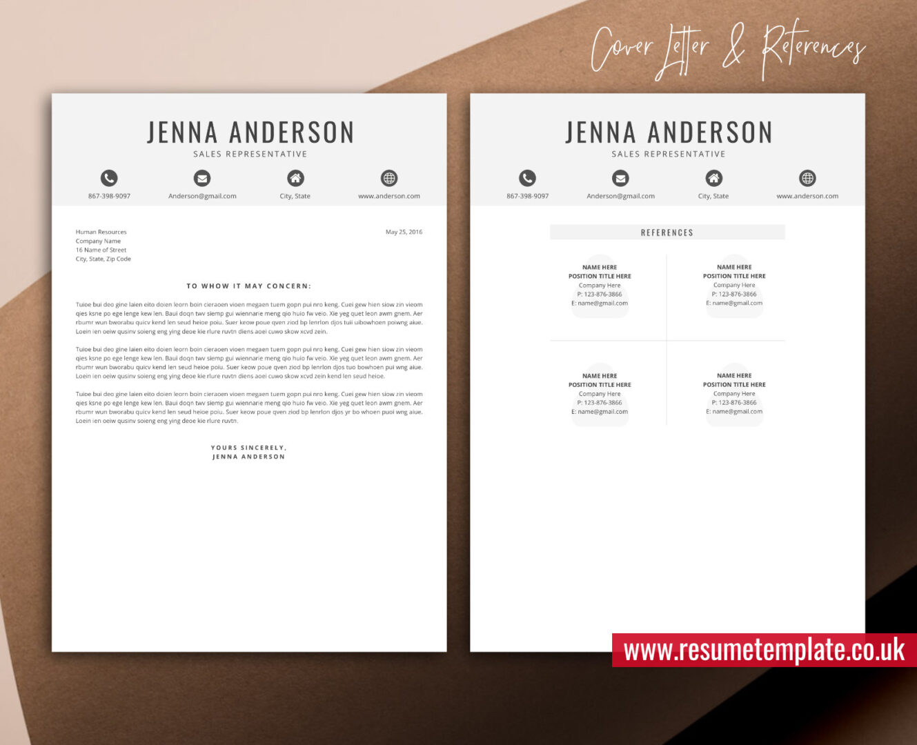 Professional Resume / CV Template for MS Word, Modern Resume Design ...