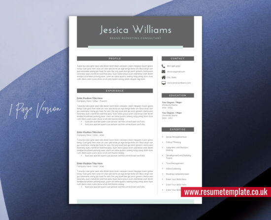 Modern CV Template Word, Simple Resume, Teacher Resume, Editable Resume ...