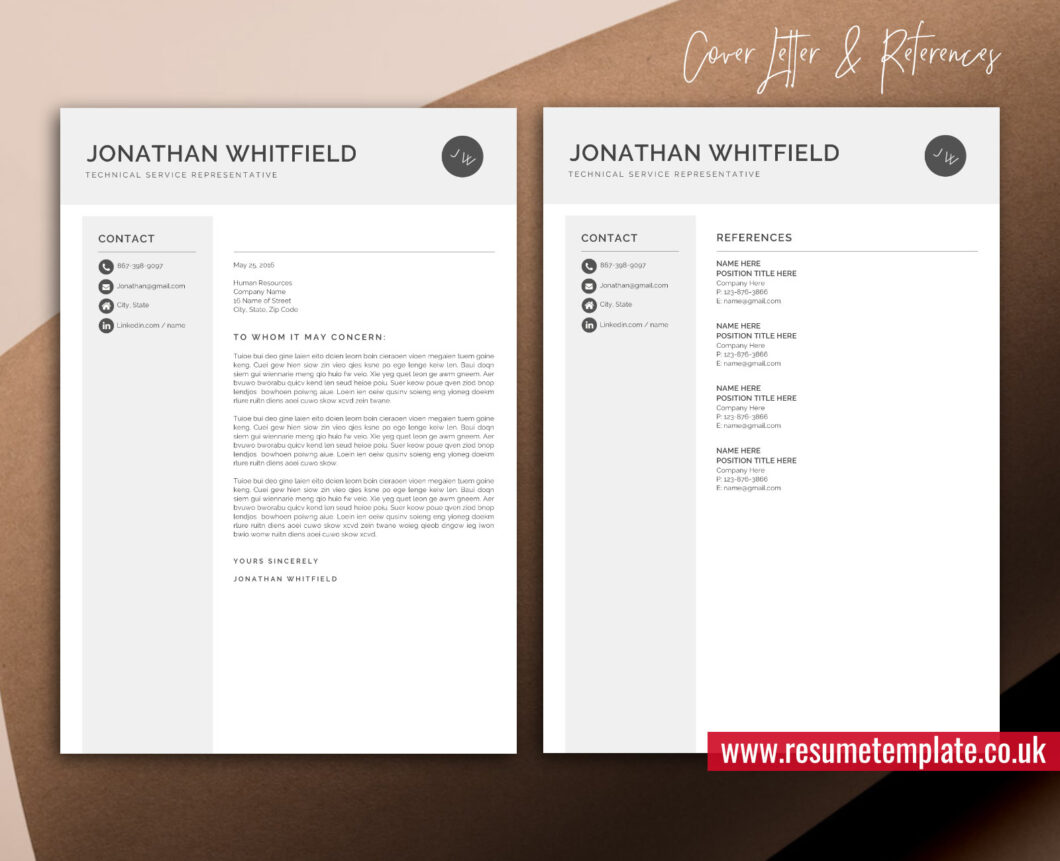 Professional Resume Template Word, Simple CV Template Design, CV Layout, 1-3 Page Resume, Cover ...