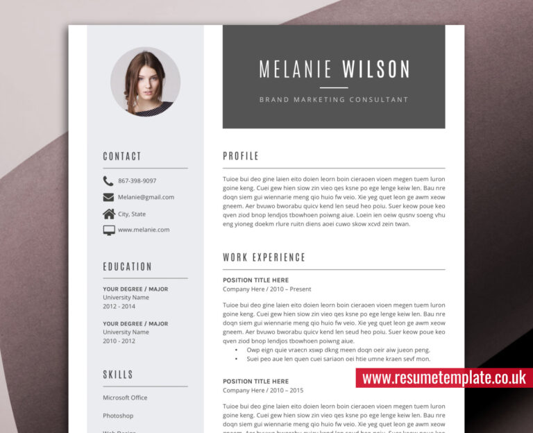Modern Resume Template Word, CV Template, CV Sample, Resume Design ...