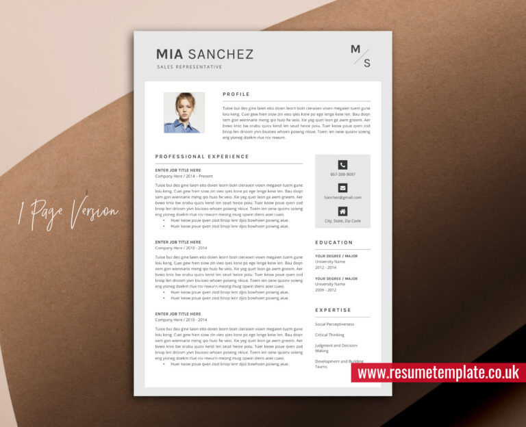 Modern Resume Template, Creative CV Template Design, CV Layout, Fully ...