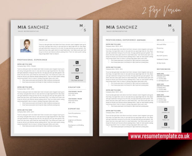 Modern Resume Template, Creative CV Template Design, CV Layout, Fully ...