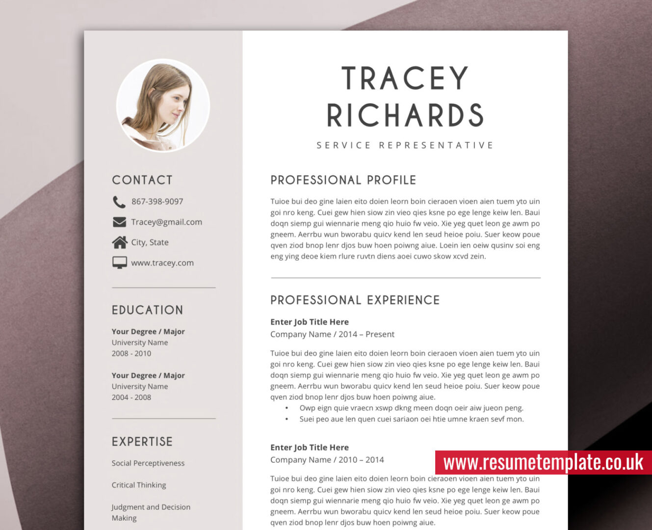 Simple Resume Template, Modern CV Template Design, CV Layout, Fully ...