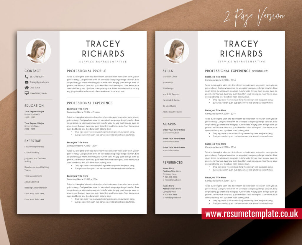 Simple Resume Template, Modern CV Template Design, CV Layout, Fully ...