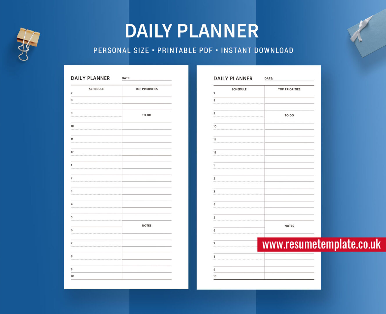 Daily Planner, Day Organizer, Daily Task Planner, Personal Size Planner ...