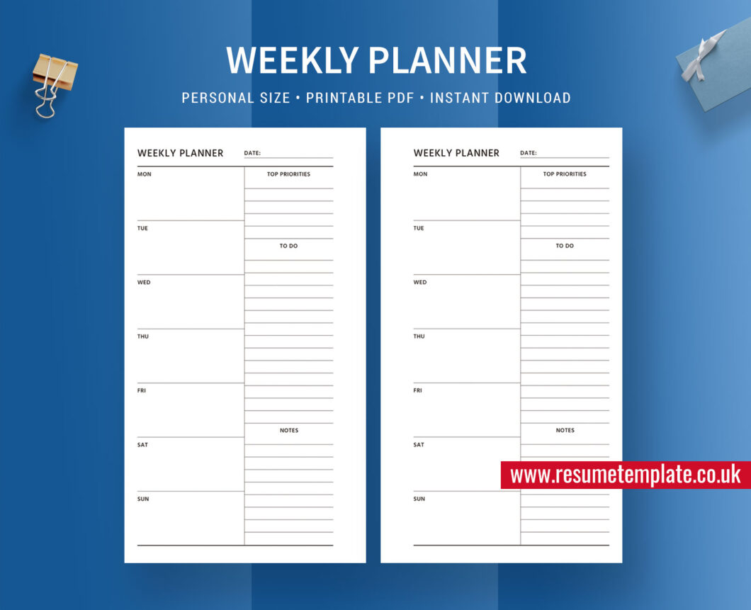 Weekly Planner, Weekly Organizer, Personal Size Planner, WO1P ...