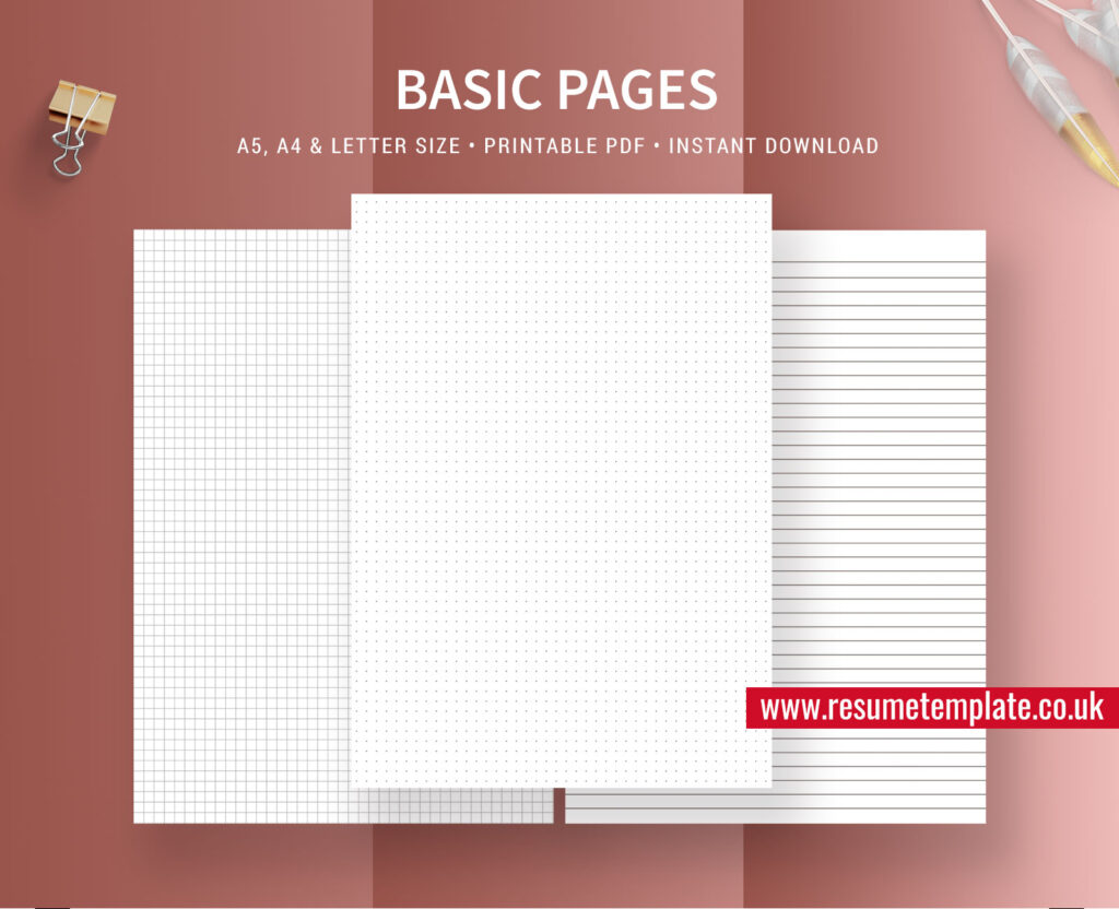 Planner Inserts (PDF) – ResumeTemplate.co.uk