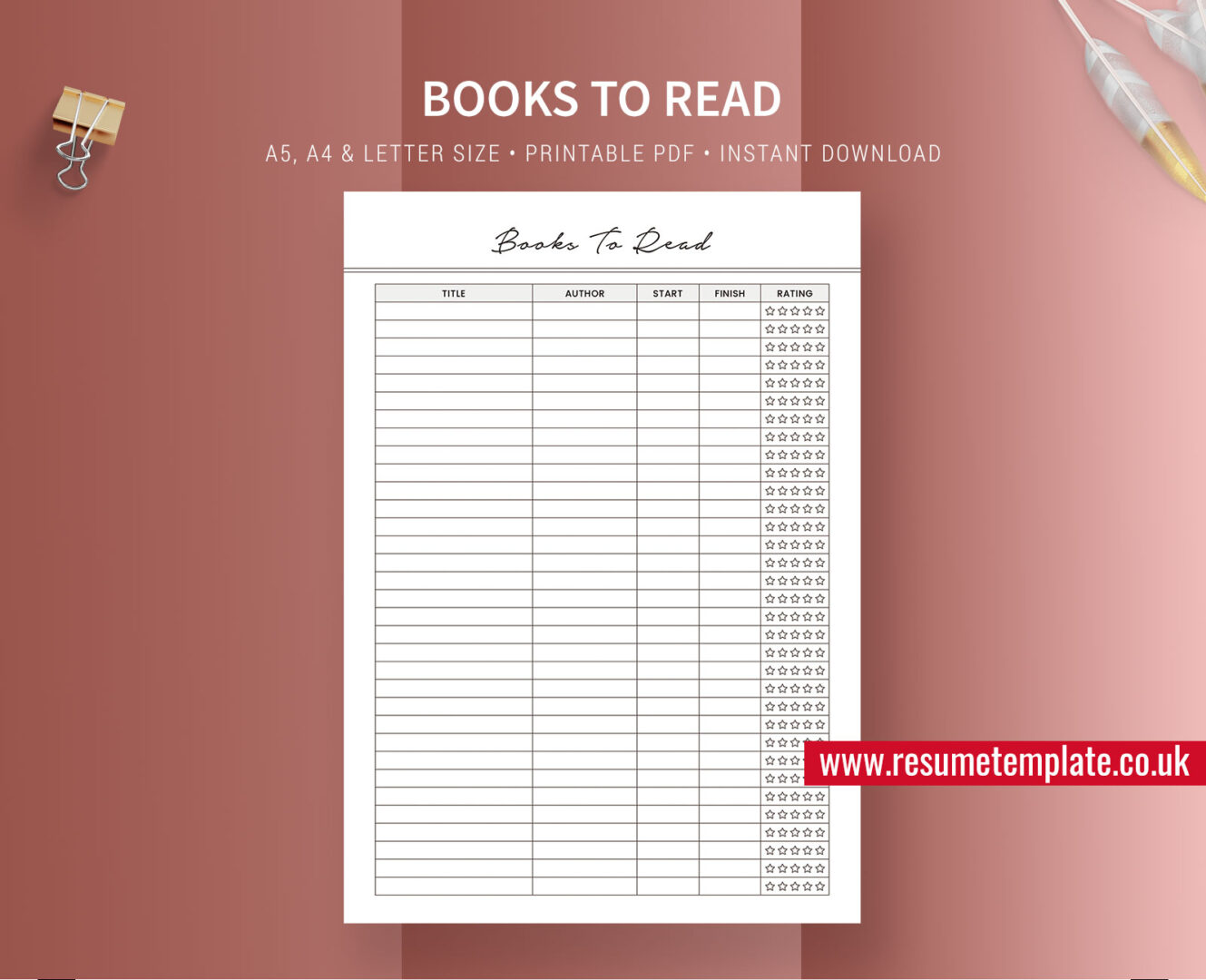 Books To Read, Reading List Printable, Planner Inserts, Planner ...