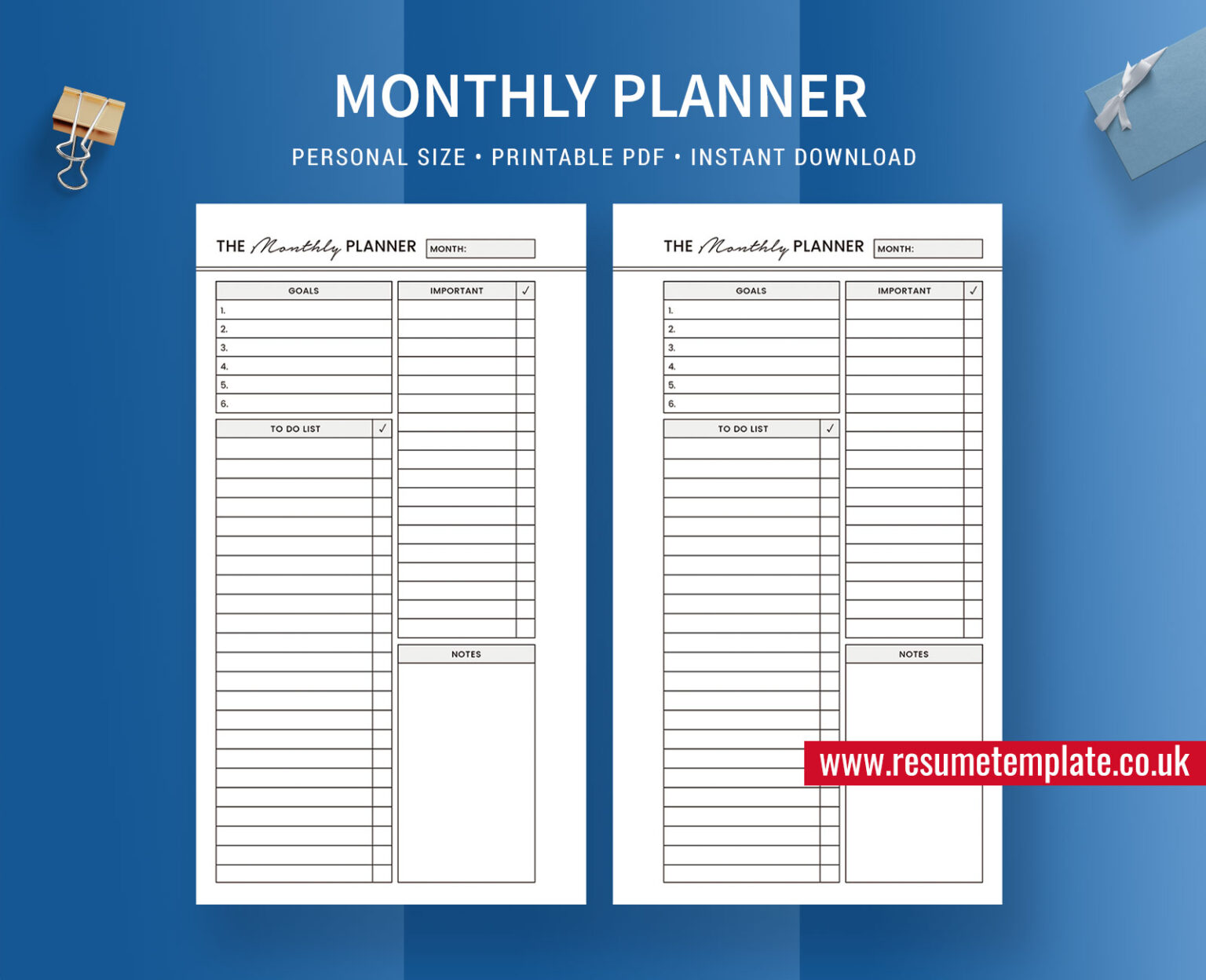 Monthly Planner, Printable Planner Template, Planner Design, Planner ...