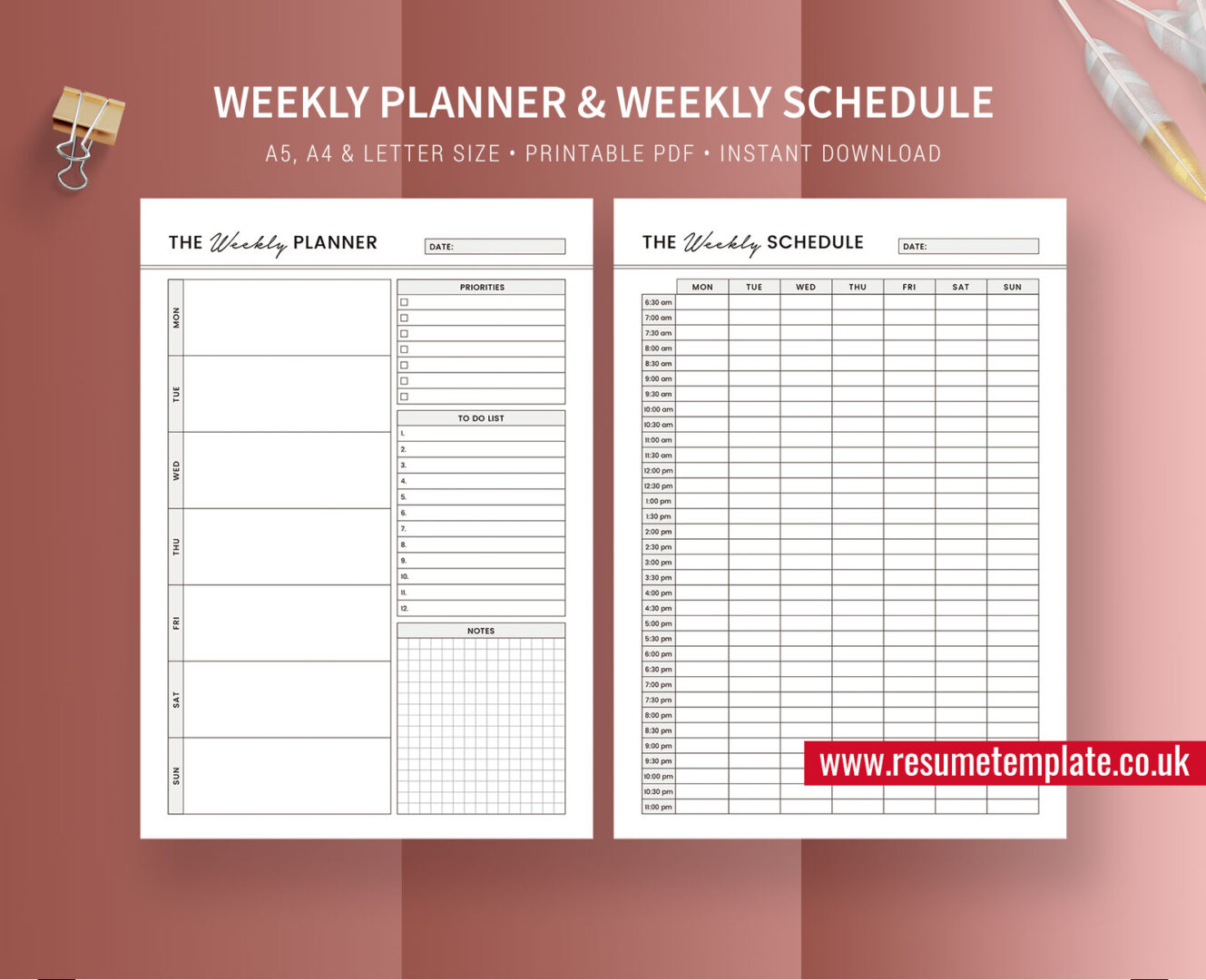 PLANNER BUNDLE, Daily, Weekly, Monthly Planner, Notes, To Do, Agenda ...