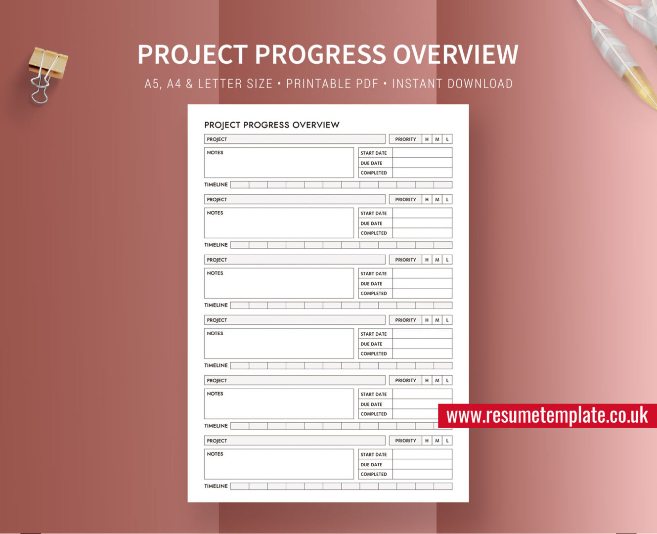 Project Planner, Work Planner, Project Management, Printable Planner ...