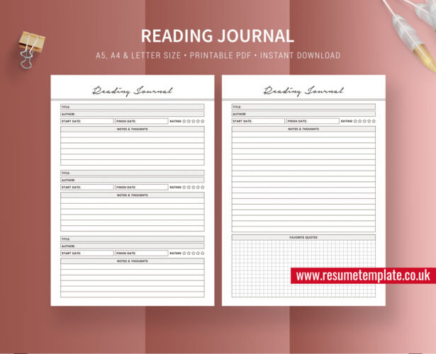 Reading Journal, Books To Read, Reading Log, Book Review, Printable ...