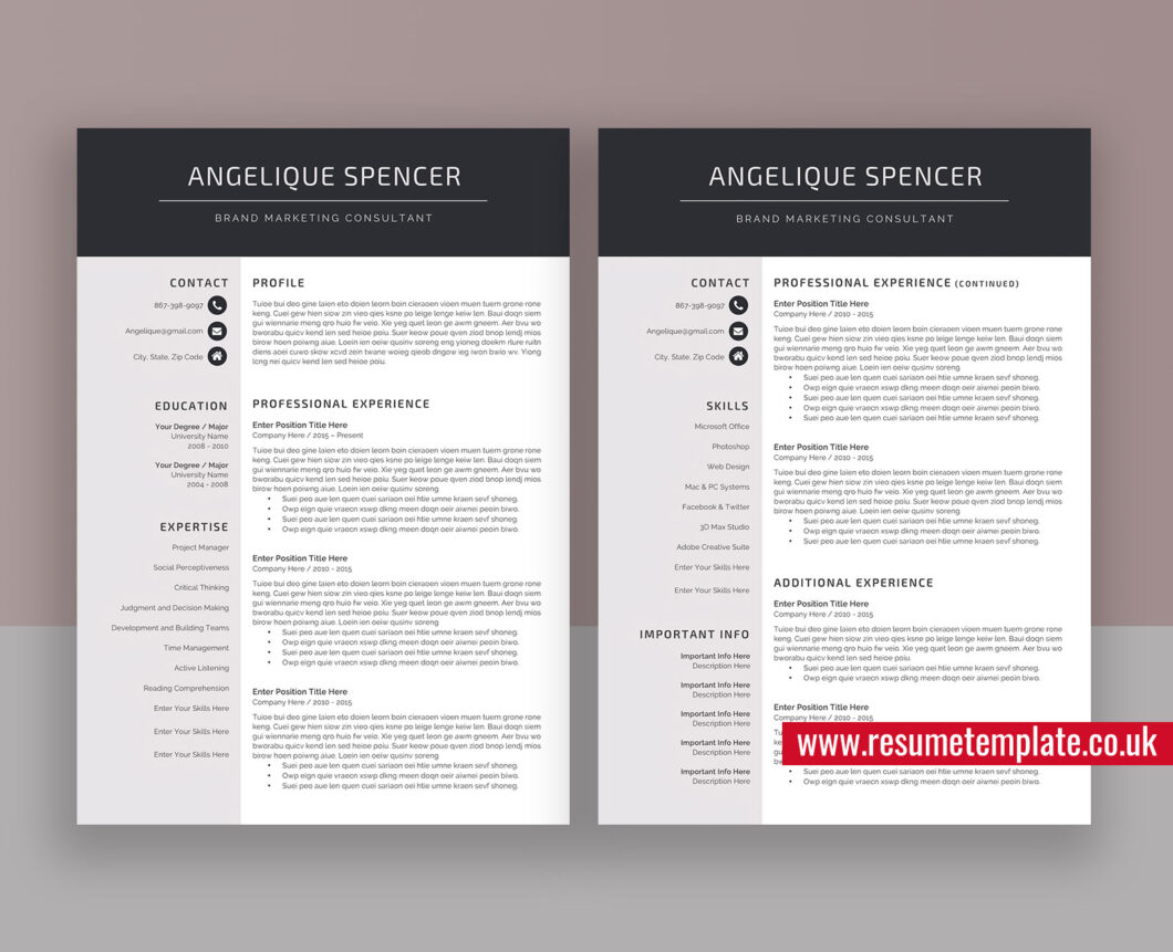 For MS Word: 2021 UK Resume Templates with Cover Letter, References ...