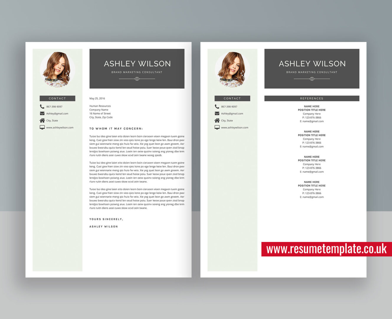 Modern CV Templates Word, Cover Letter and References Templates ...