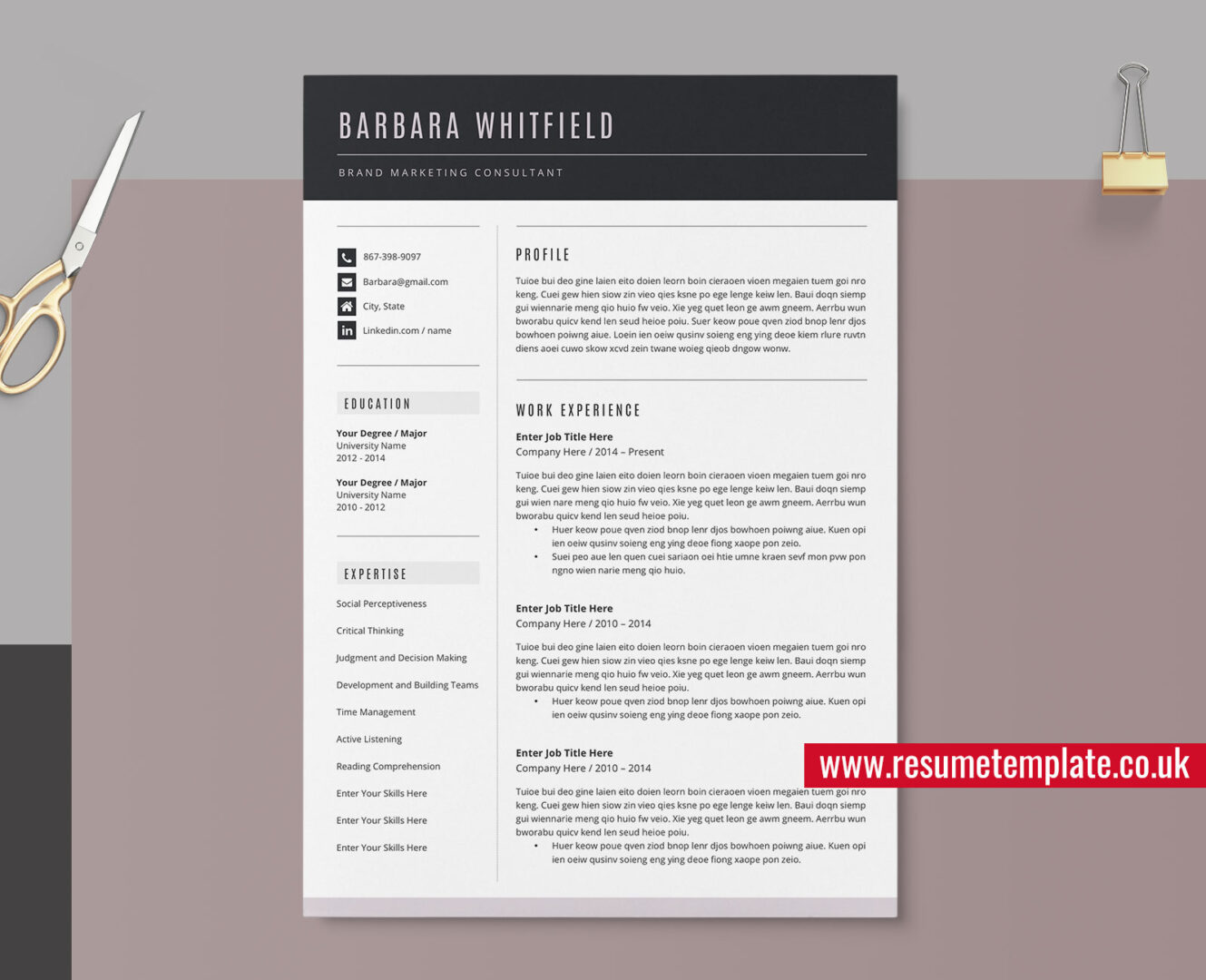For MS Word: 2021 UK Resume Templates with Cover Letter, References ...