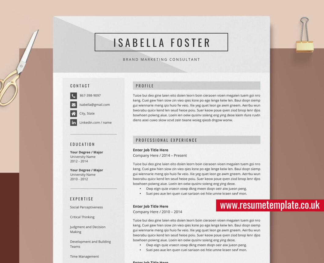Creative CV Templates for Microsoft Word, Cover Letter and References ...