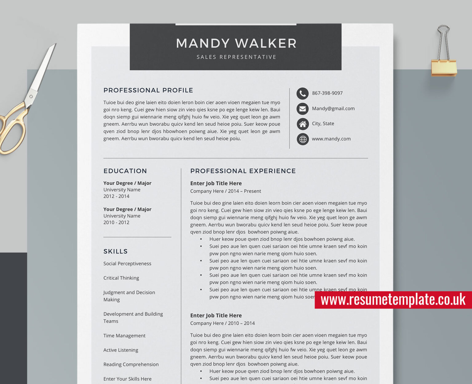 Our Professionally Designed CV Templates – Improved Usability and ...