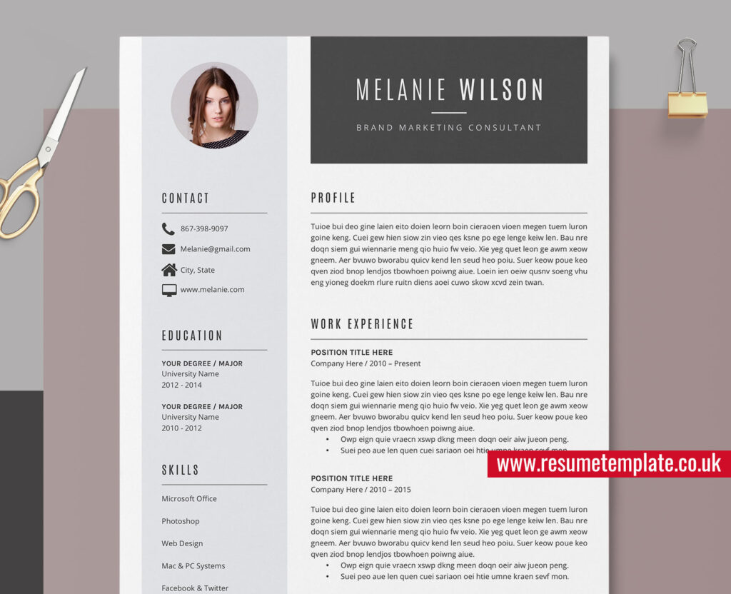 Creative CV Templates for Microsoft Word, Cover Letter and References ...