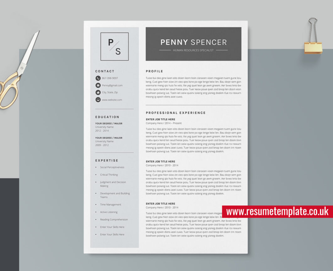 Minimalist CV Templates for MS Word, Curriculum Vitae, Student CV ...