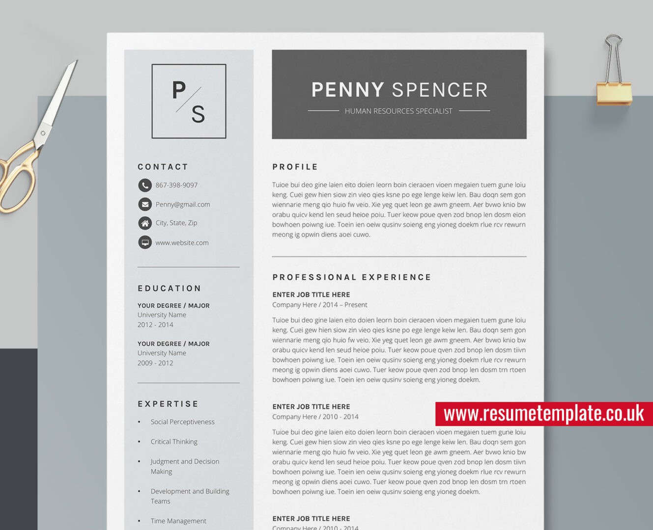 Minimalist CV Templates for MS Word, Curriculum Vitae, Student CV ...
