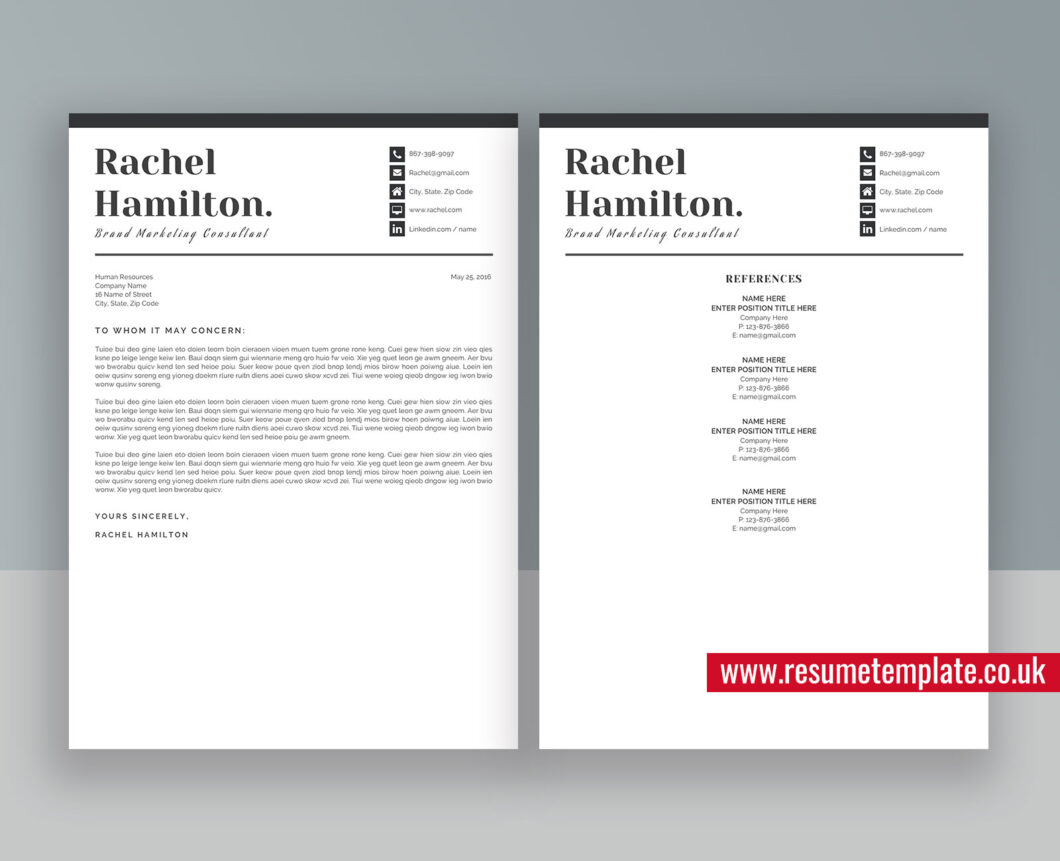 Professional Resume / CV Template for MS Word, Modern CV Design ...