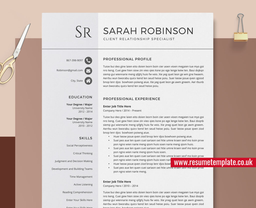 www.ResumeTemplate.co.uk-Sarah-Resume – ResumeTemplate.co.uk