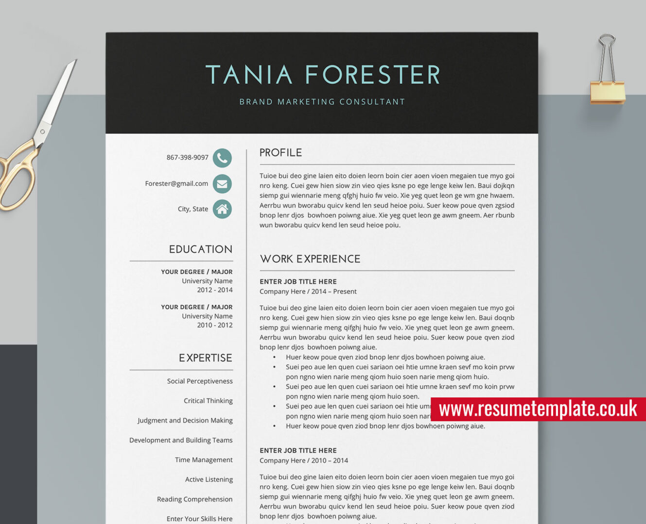Minimalist CV Templates for MS Word, Curriculum Vitae, Student CV ...