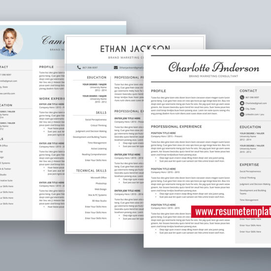 Professional CV Templates for MS Word, Simple Resume Templates, Cover ...
