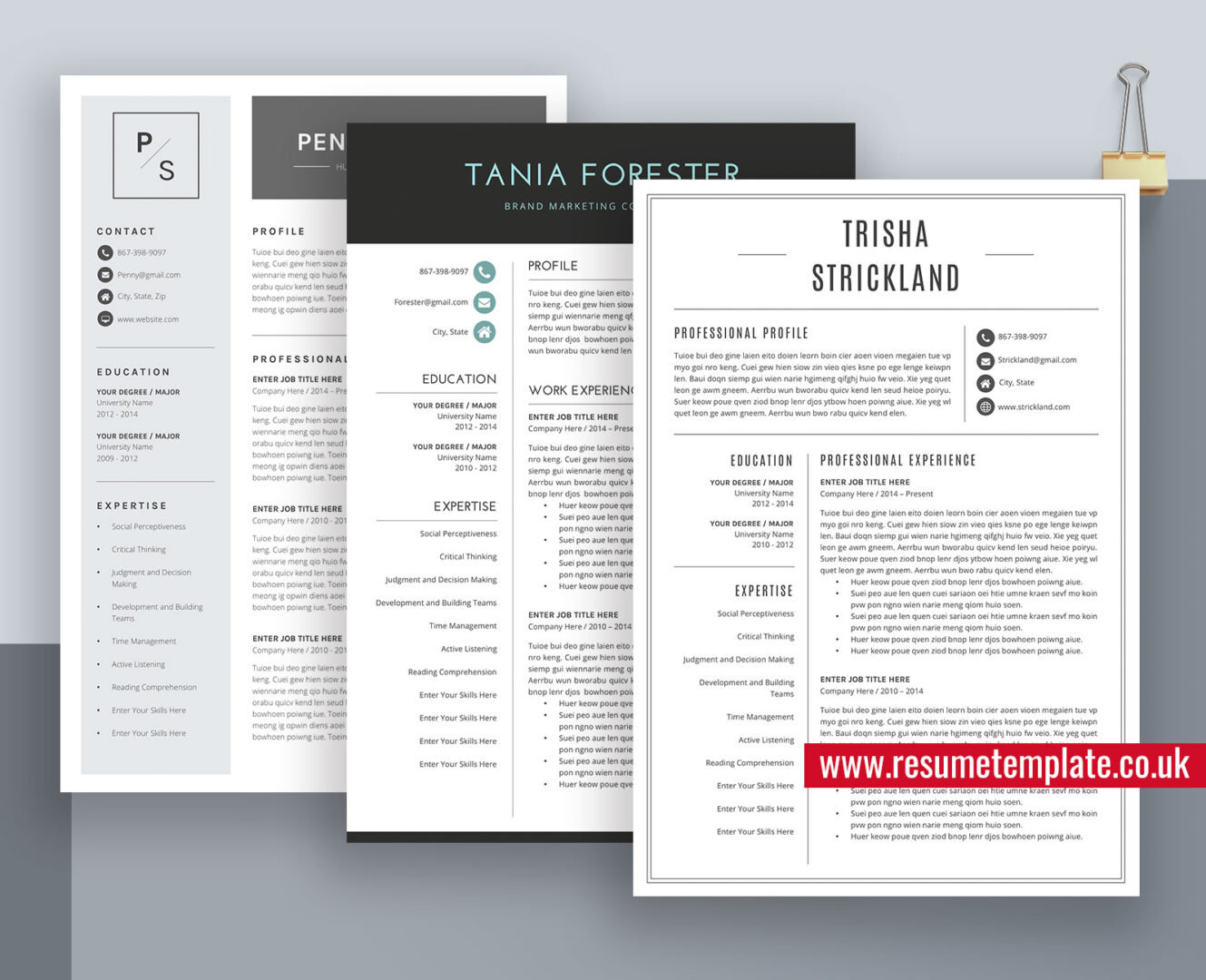 Resume Templates Bundle (MS Word) – ResumeTemplate.co.uk