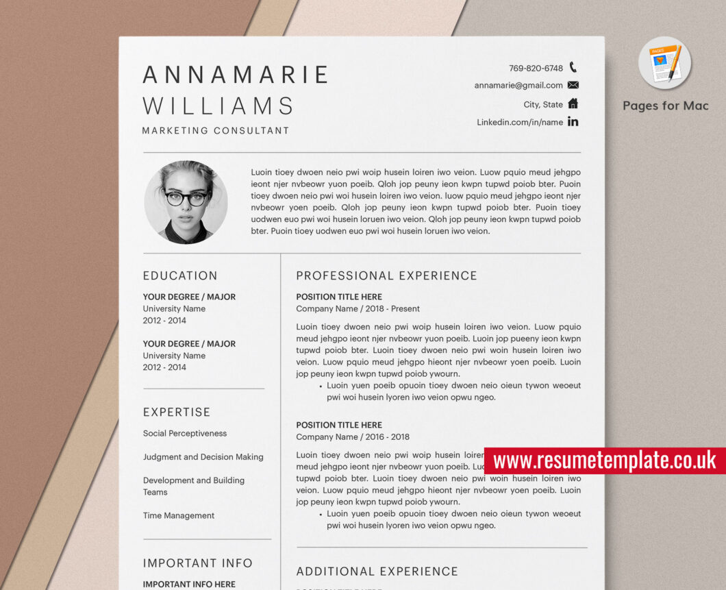 Resume Templates (Mac Pages) – ResumeTemplate.co.uk