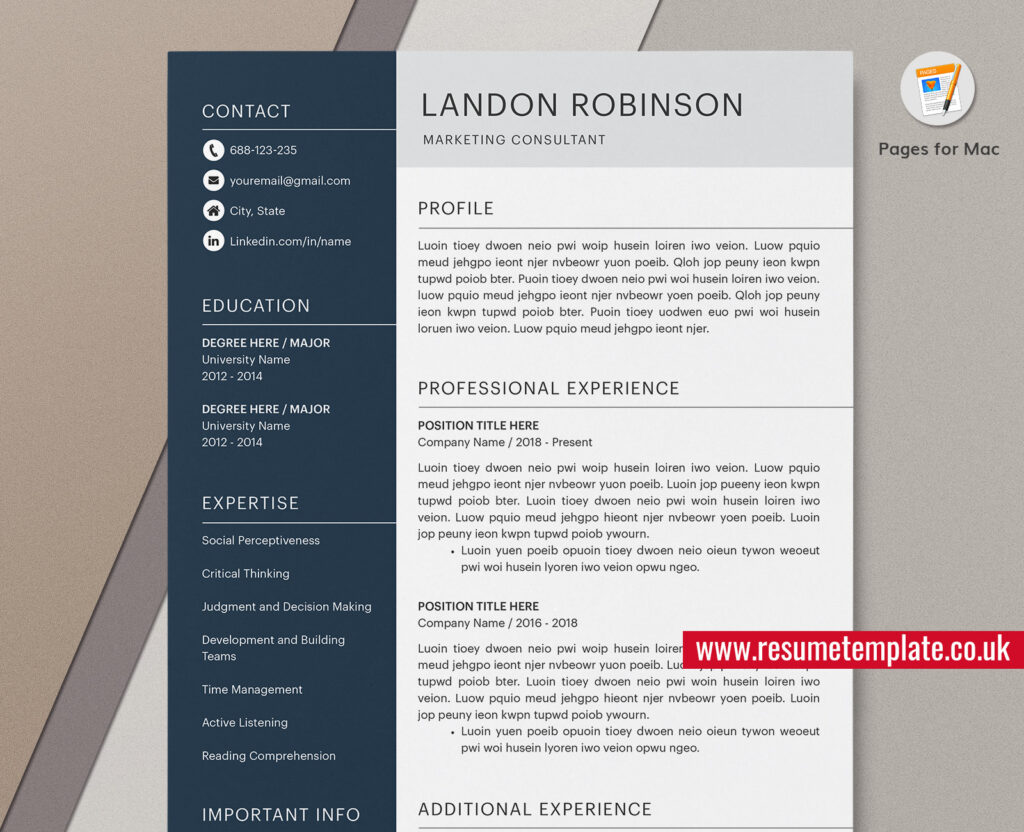 Editable CV Templates – Page 4 – ResumeTemplate.co.uk