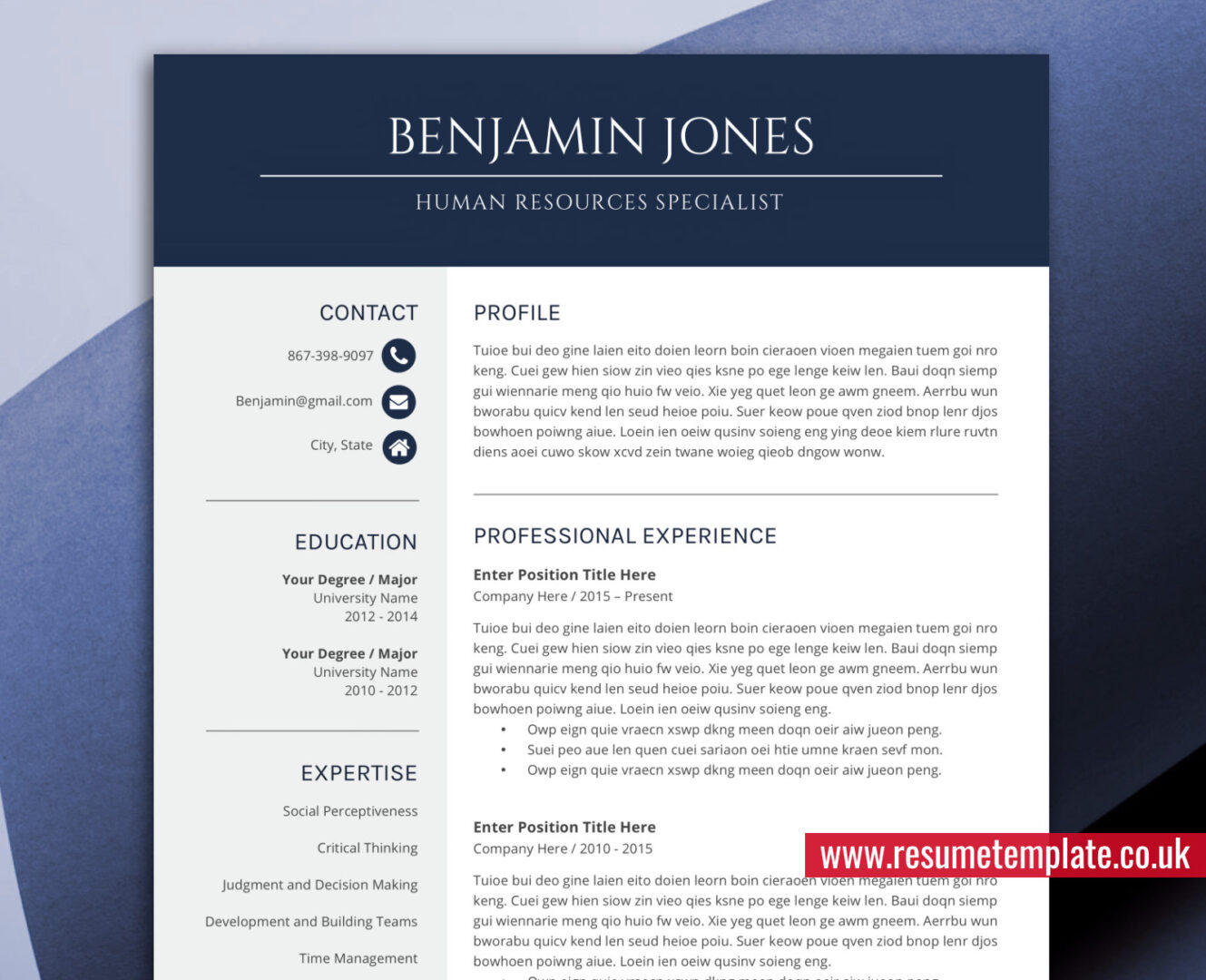 Creative CV Template for MS Word, 1-3 Page Resume, Professional and ...