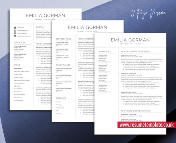 Simple CV Template Word, Professional CV Template, Modern CV Template ...